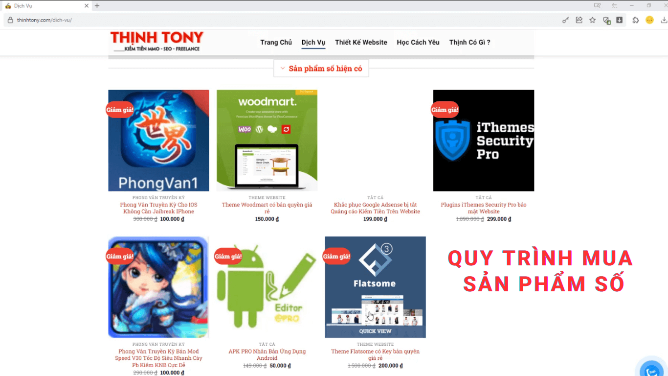 Dịch Vụ Sản Phẩm Số