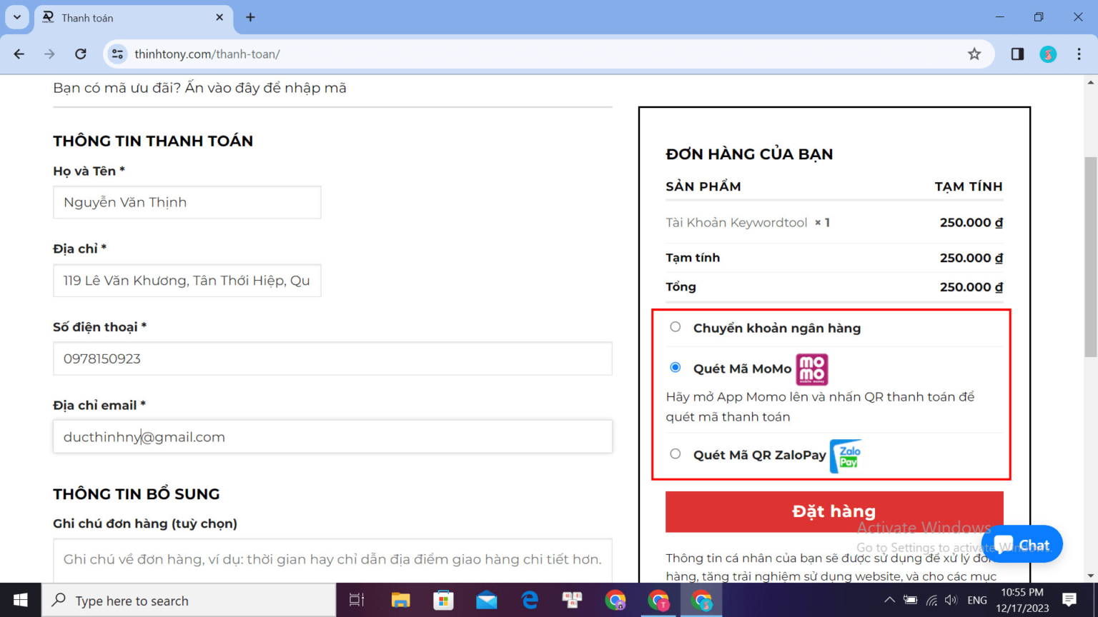 Cách Thịnh tích hợp mã QR Code thanh toán vào Website WordPress?
