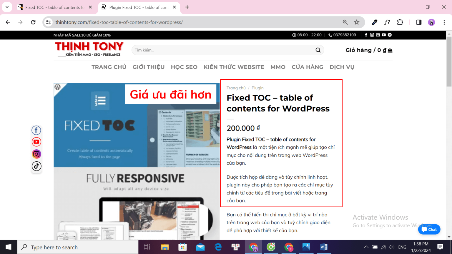 Cách Tạo Mục Lục Bài Viết Tự Động Bằng Plugin Fixed TOC